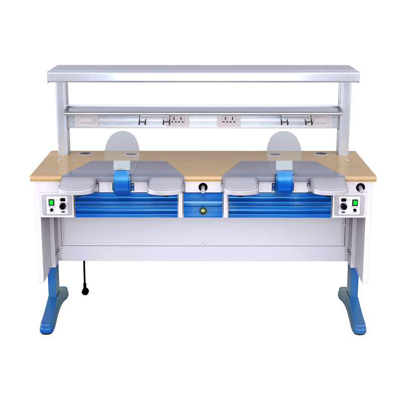WWG-DS160 Adjustable Dental Lab Table with Dual Suction & Magnifying ...